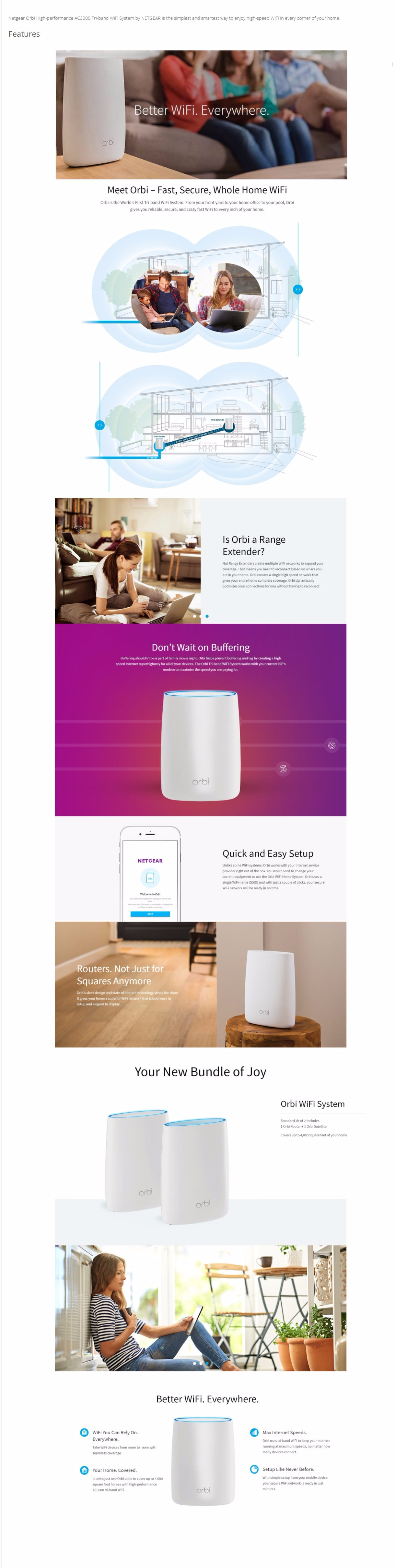 Netgear RBK50 Orbi High-Performance AC3000 Wi-Fi System