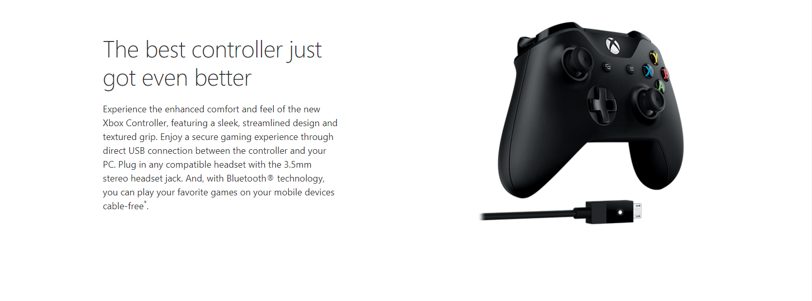 Microsoft Xbox One Controller With Cable