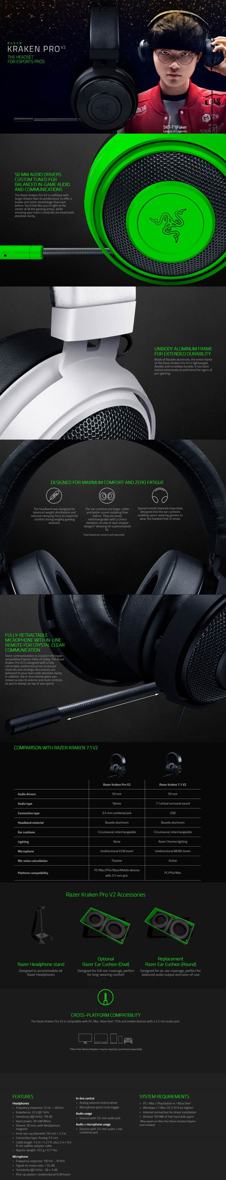 Razer Kraken Pro V2 Gaming Headset White