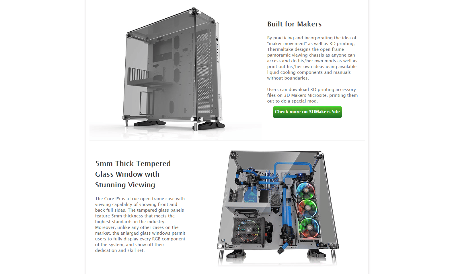 Thermaltake Core P5 Tempered Glass ATX Wall Mount Case White