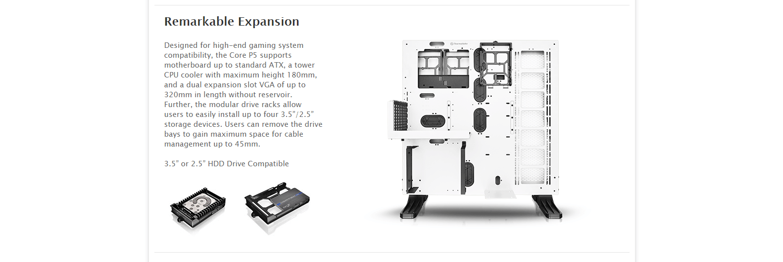 Thermaltake Core P5 Tempered Glass ATX Wall Mount Case White