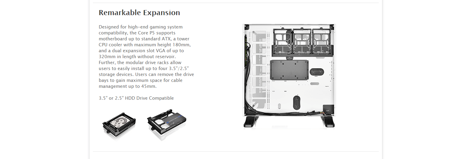 Thermaltake Core P5 Tempered Glass ATX Wall Mount Case White