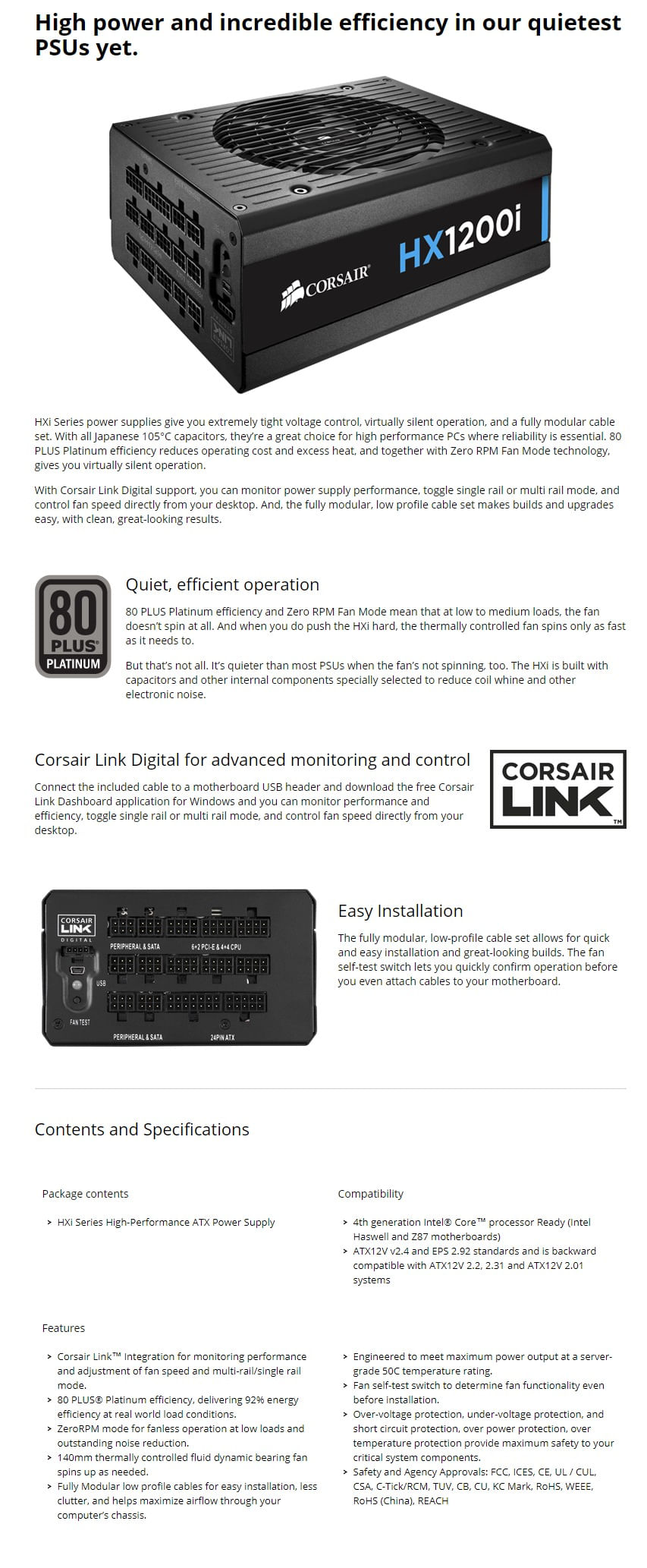 Corsair HX1200i 1200W 80 PLUS Platinum Power Supply - CP-9020070-AU