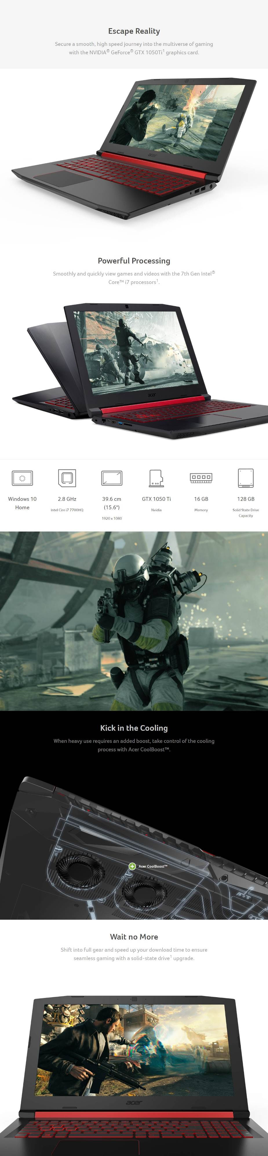 Acer Nitro 5 AN515-51-77DM Notebook 15.6" Full HD, i7, 16GB, 1128GB HDD ...