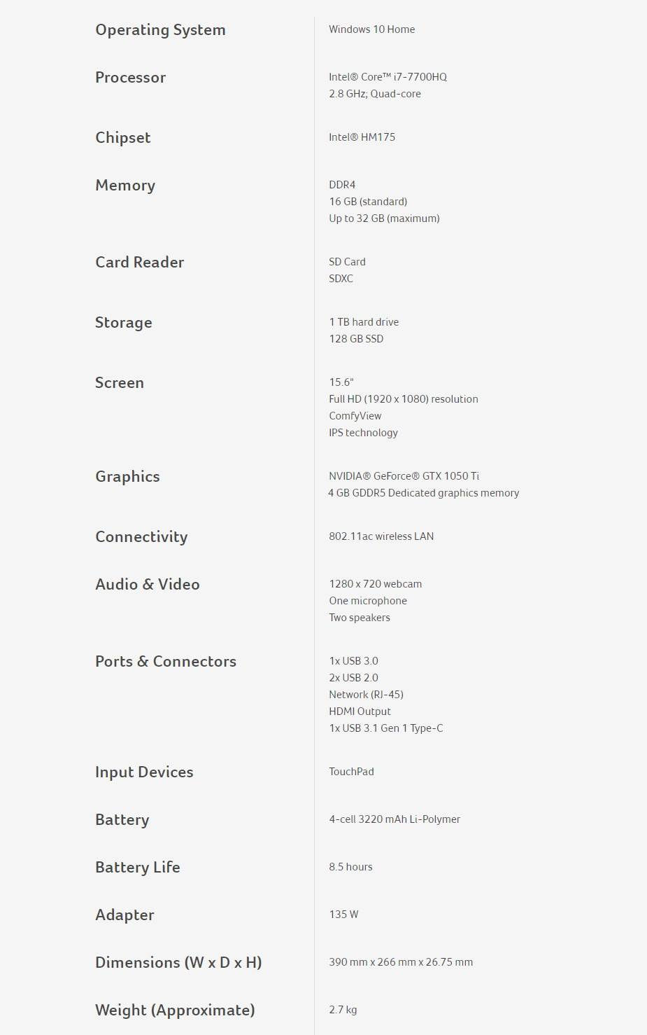 Acer Nitro 5 AN515-51-77DM Notebook 15.6" Full HD, i7, 16GB, 1128GB HDD ...