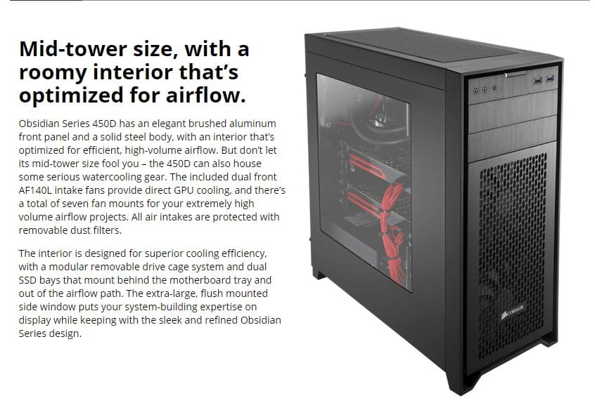 Corsair Obsidian Series 450D Mid-Tower PC Case