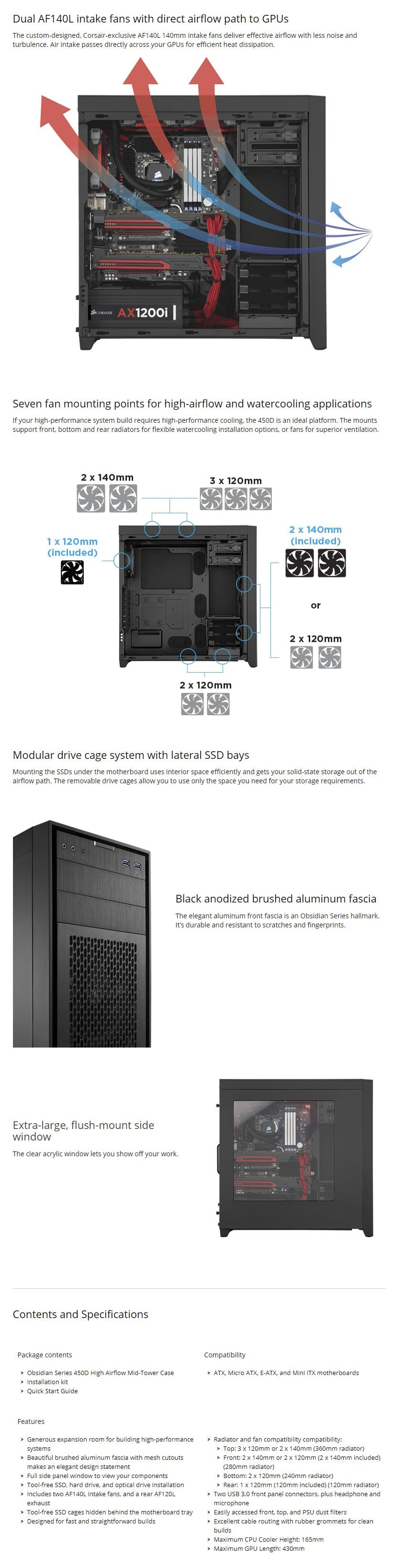 Corsair Obsidian Series 450D Mid-Tower PC Case