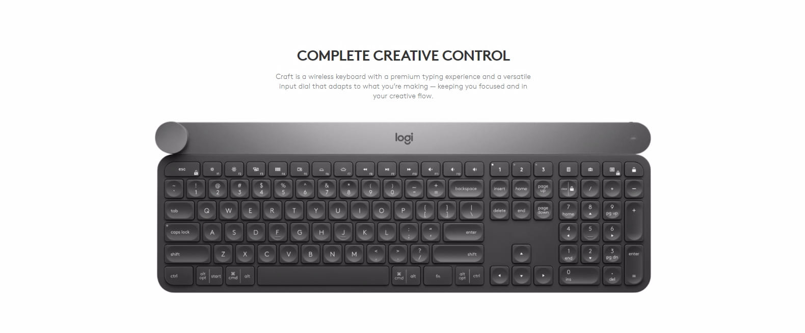 Logitech Craft Wireless Advanced Keyboard With Creative Input Dial