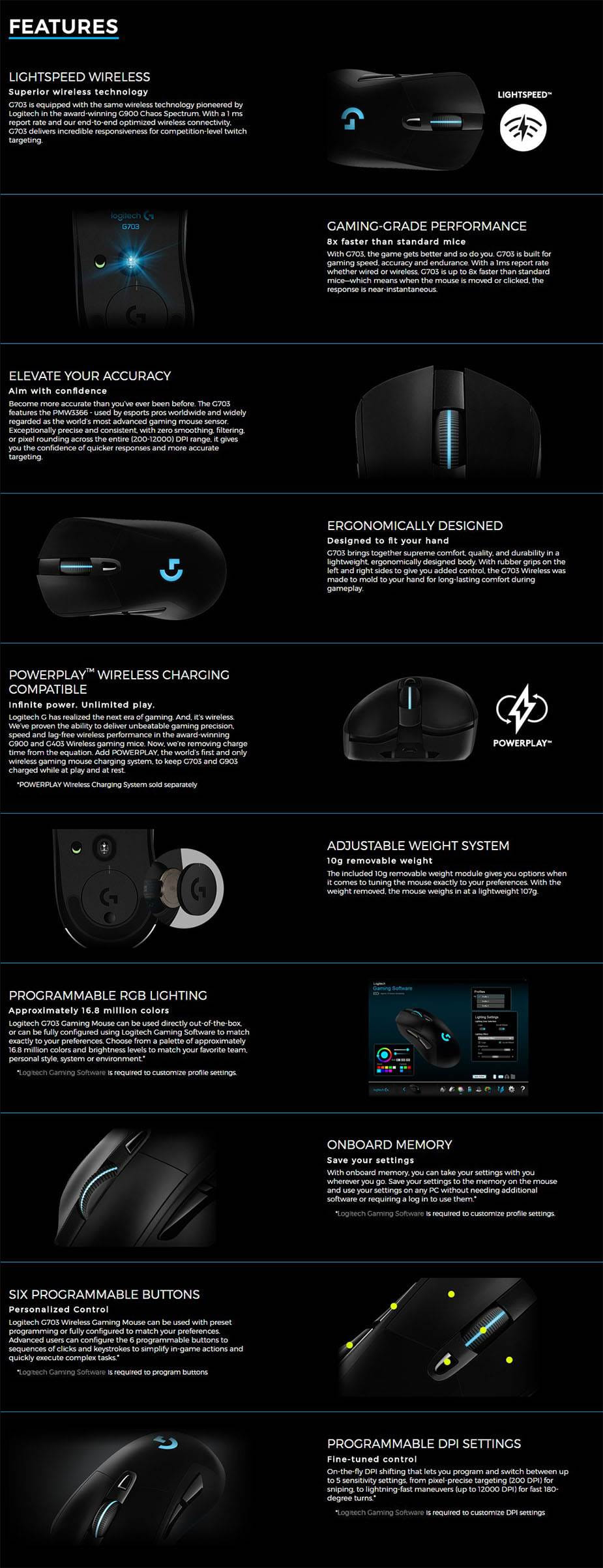 Logitech G703 LightSpeed Wireless Gaming Mouse