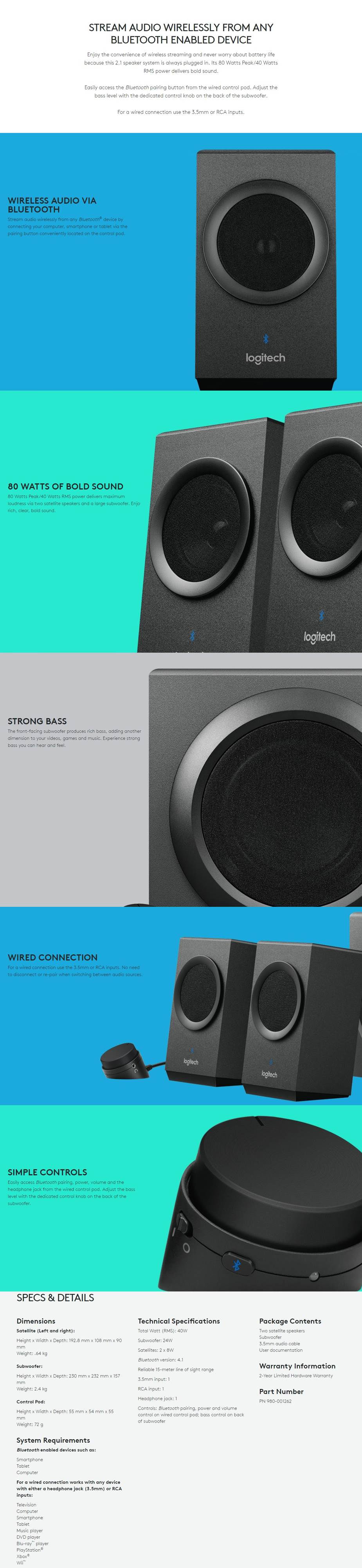 Logitech Z337 Bold Sound with Bluetooth 2.1 Speakers