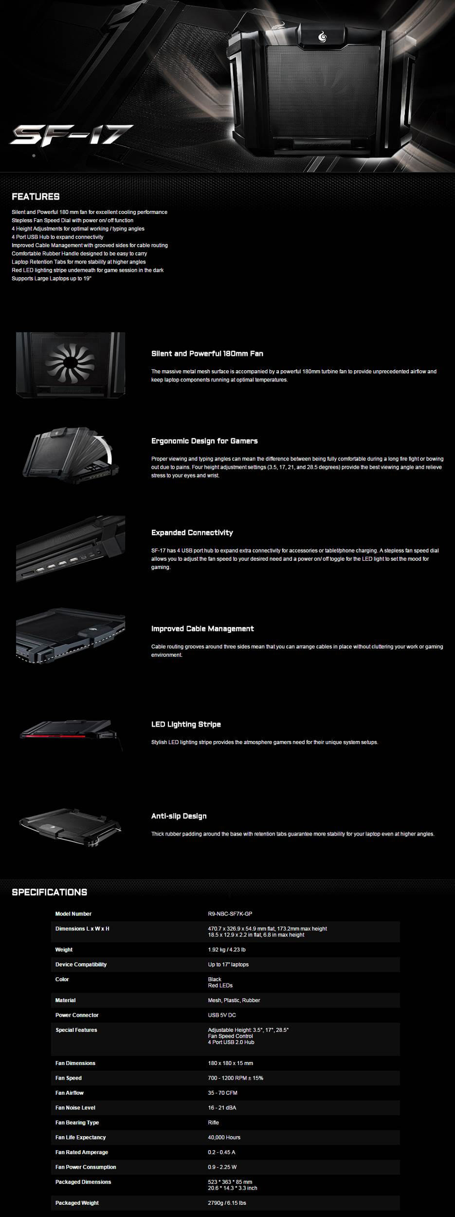 Cooler Master SF-17 Gaming Notebook Cooler