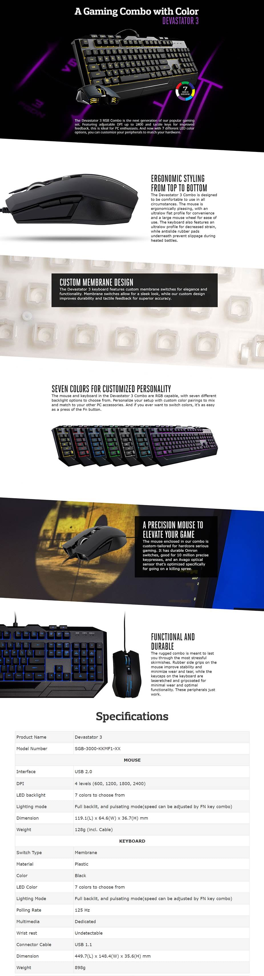Cooler Master Devastator 3 Keyboard and Mouse Combo