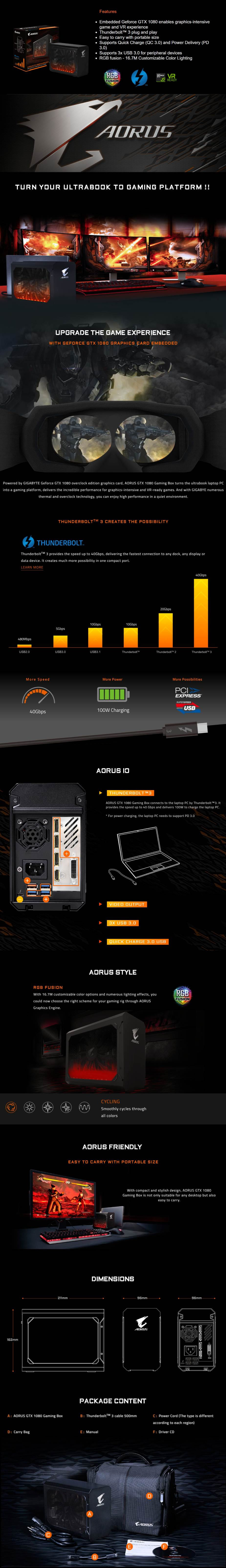 Gigabyte AORUS nVidia GTX 1080 External Gaming Box