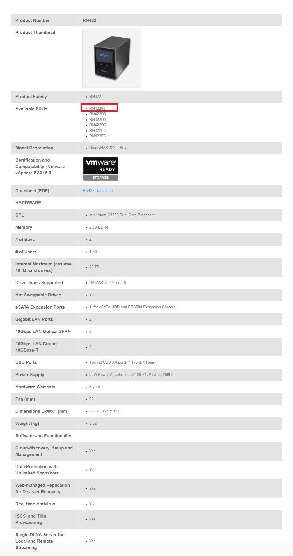 Netgear ReadyNAS 422 - 2 Bay High-performance Business Data Storage