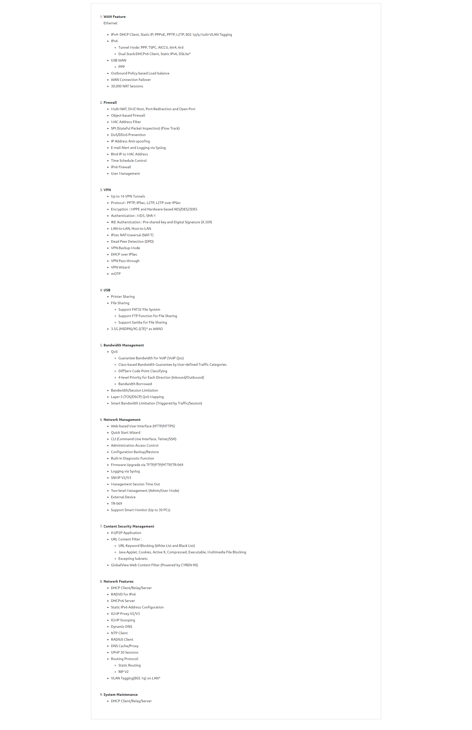 DrayTek Vigor 2912 Dual WAN 16 VPN Firewall QoS IPv6 Router