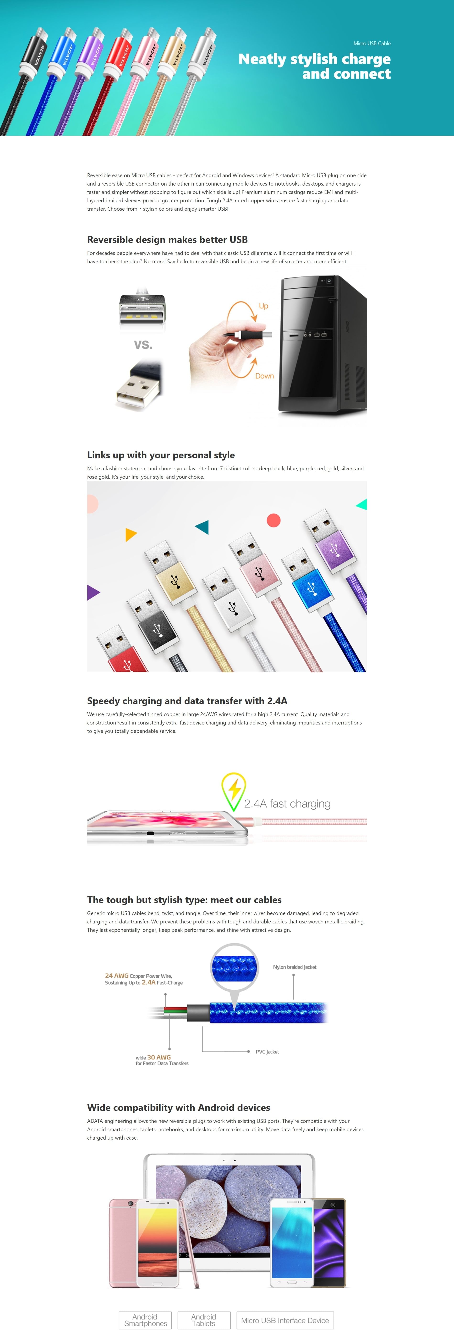 ADATA Micro USB-Cable 1M - Black