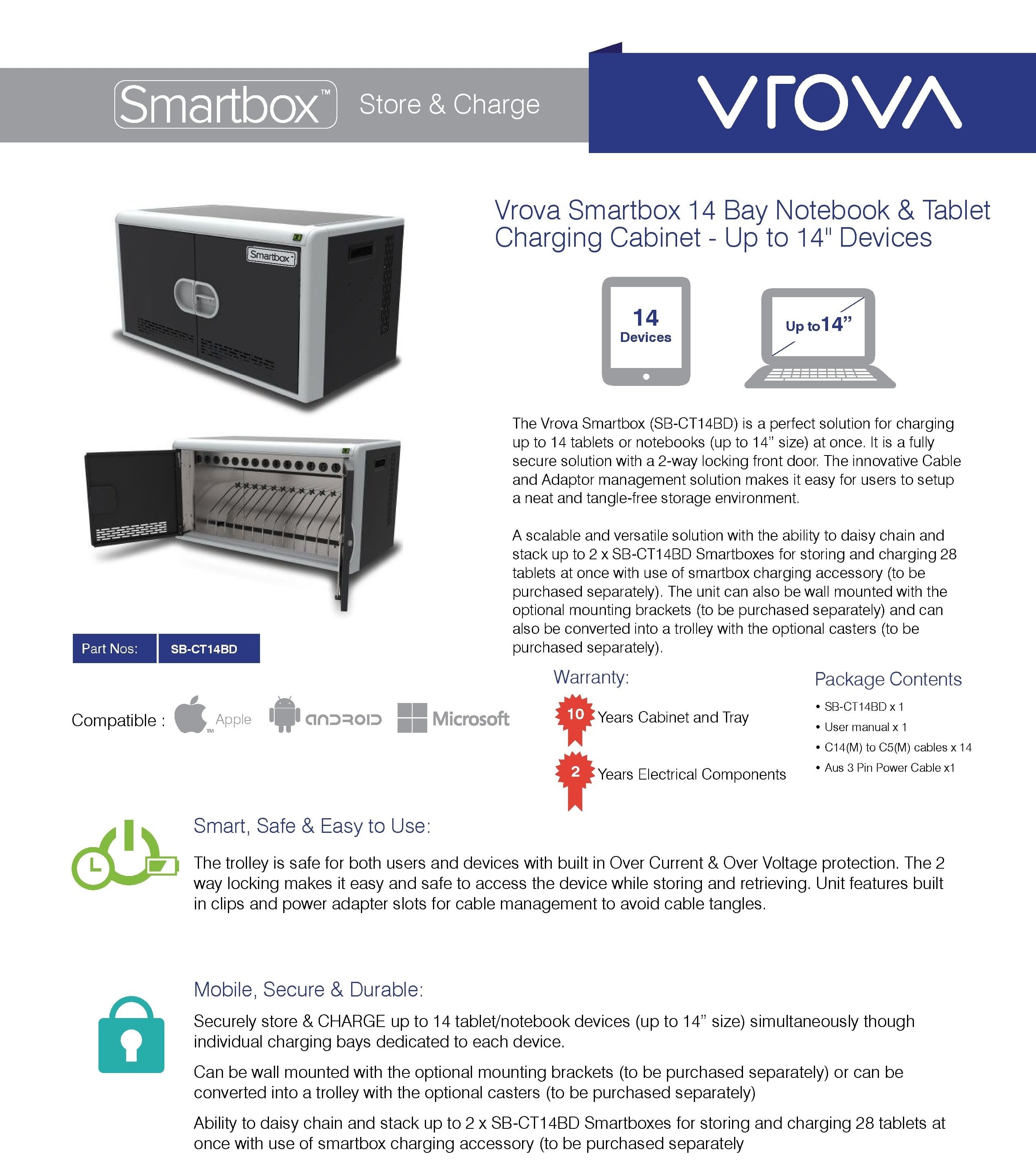 Alogic Smartbox 14 Bay Notebook And Tablet Charging Cabinet Up to 14 ...