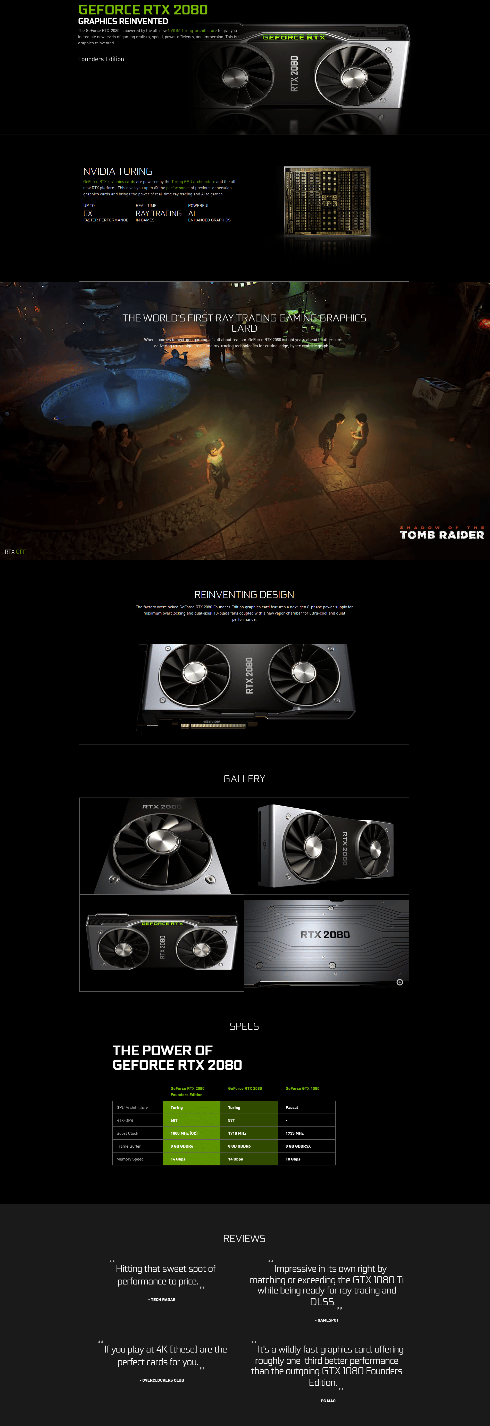 nVidia GeForce RTX 2080 8GB GDDR6 Founders Edition - SYSTEM BUILD ONLY