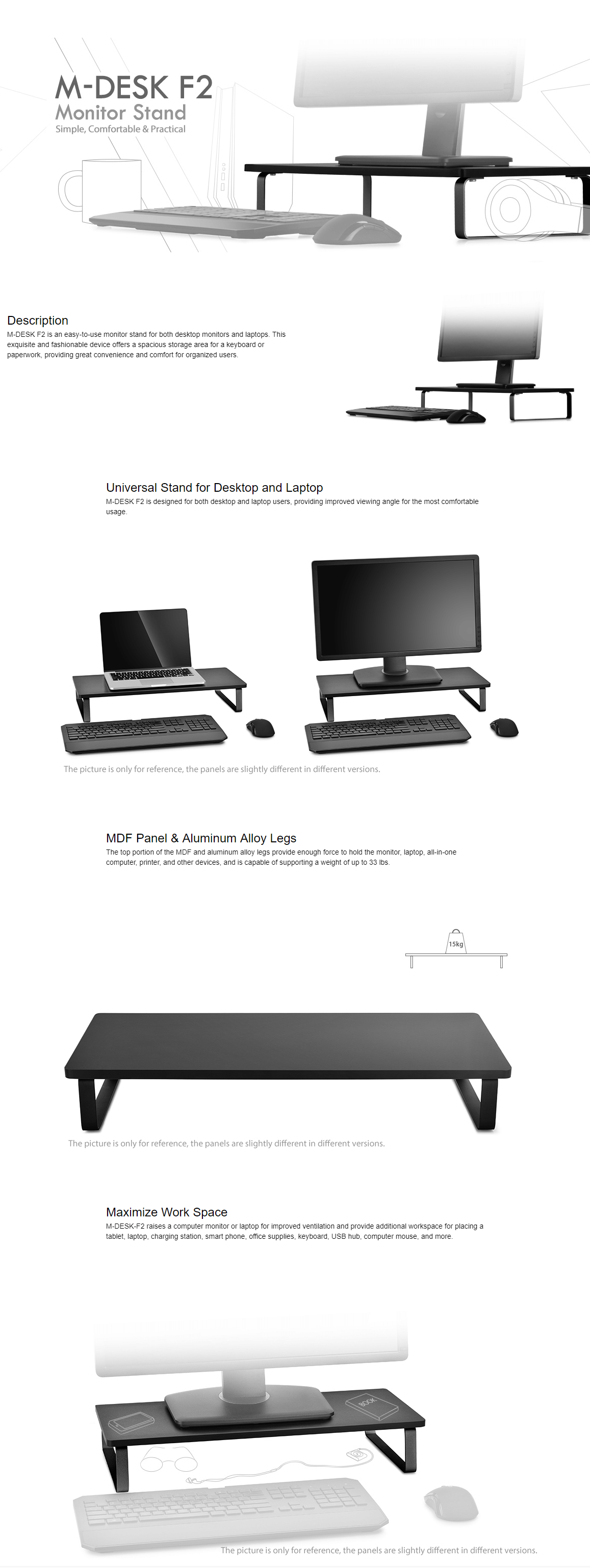 Deepcool M-Desk F2 Universal Monitor Stand