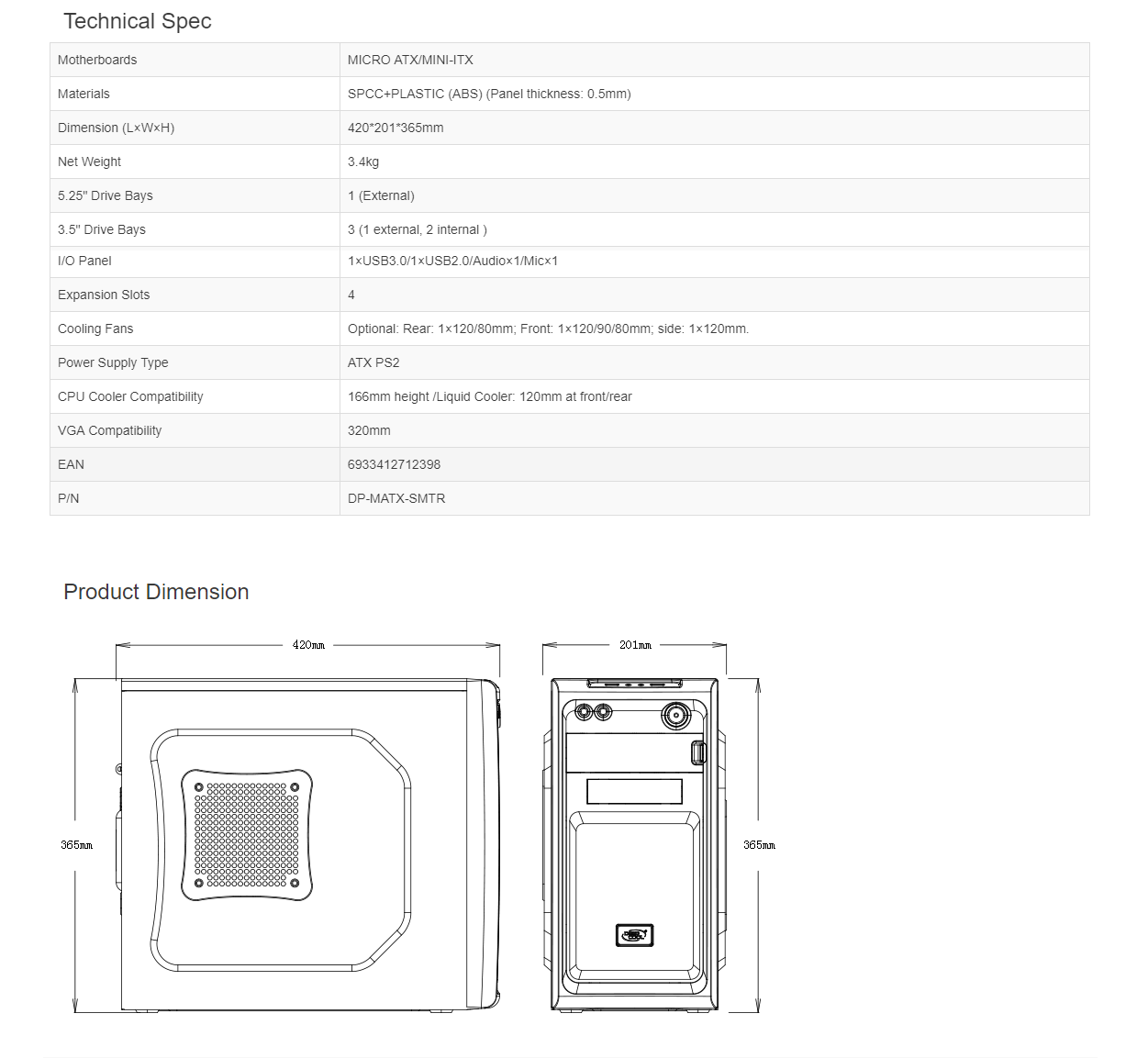 Deepcool Smarter LED Mini Tower Chassis