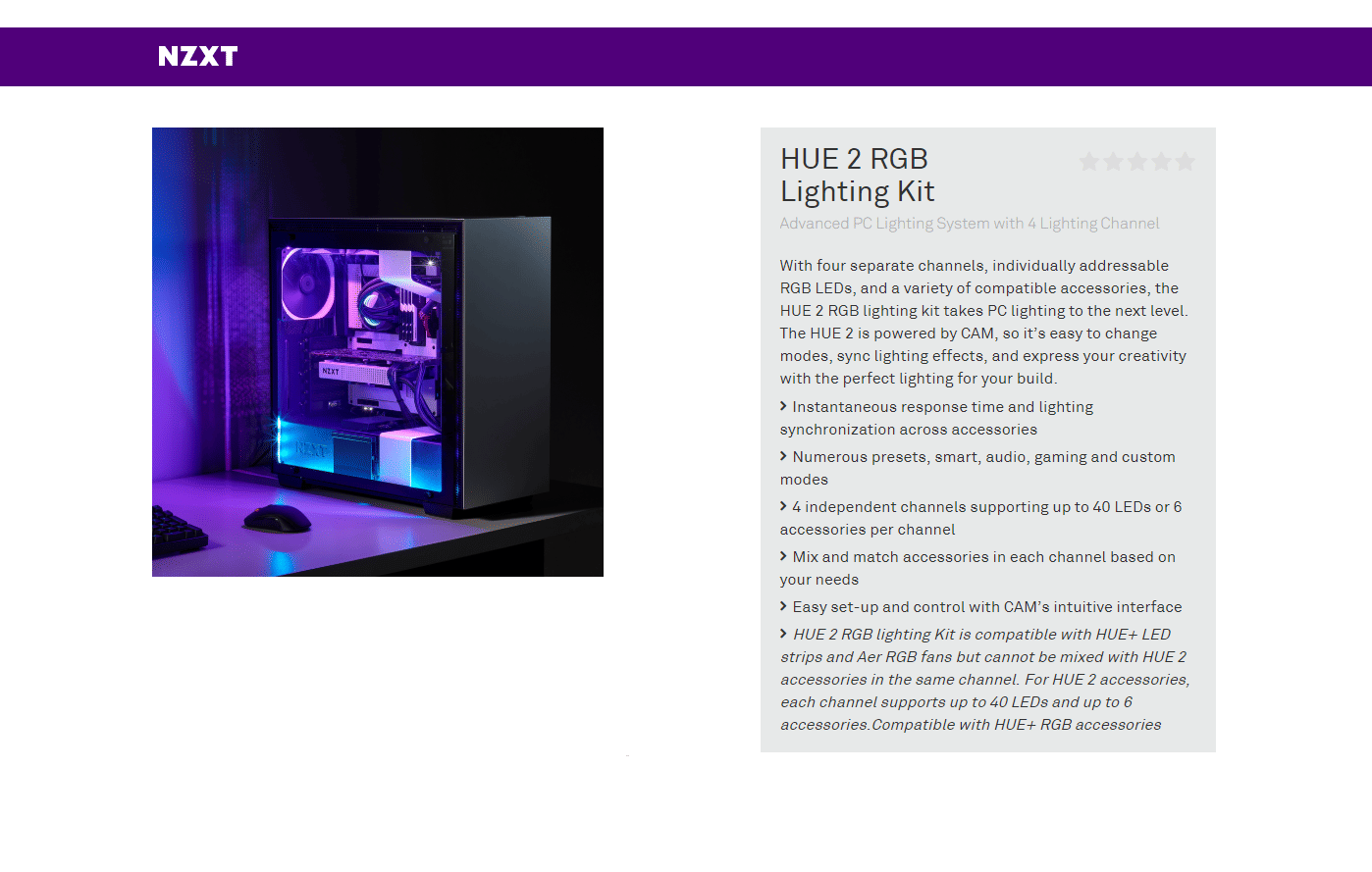 NZXT HUE 2 RGB Lighting Kit