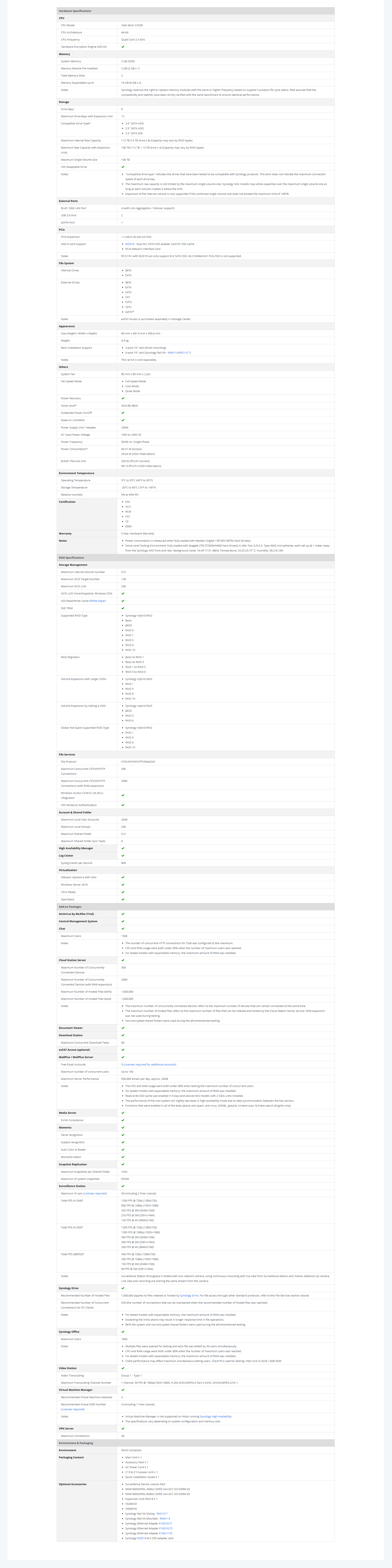 Synology RS1219+ RackStation