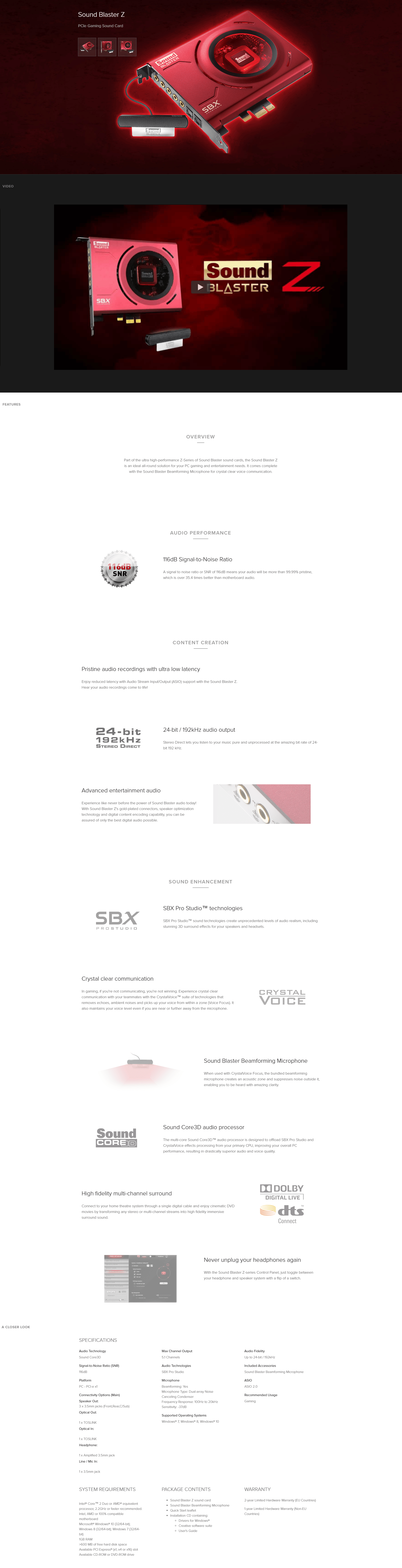 Creative Sound Blaster Z Soundcard