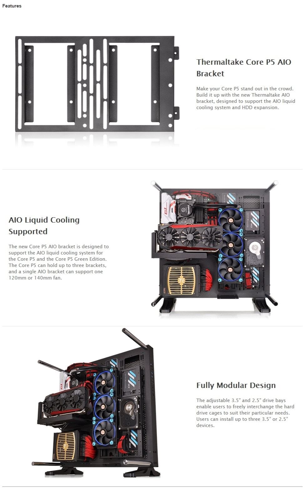 Thermaltake Core P5 AIO Bracket (Set of 3)