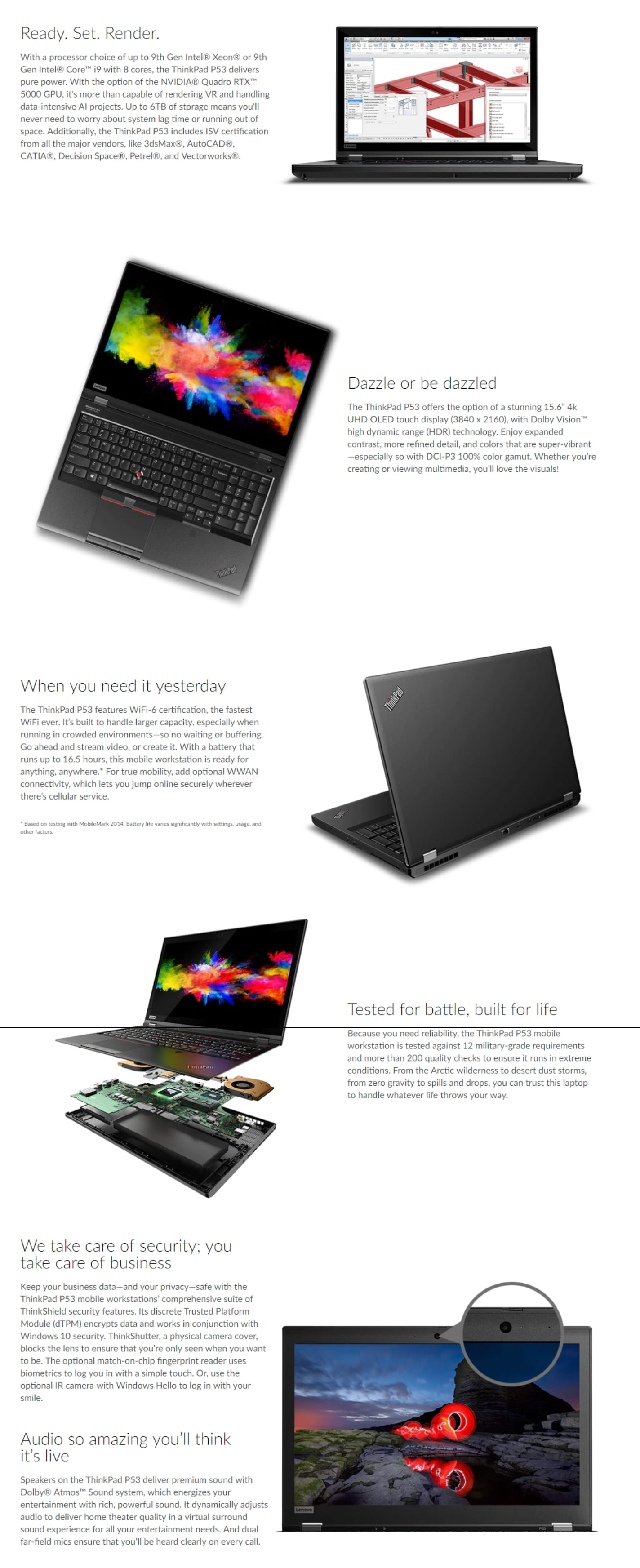 (Carton Damaged) Lenovo ThinkPad P53,15.6", i7 Workstation Laptop