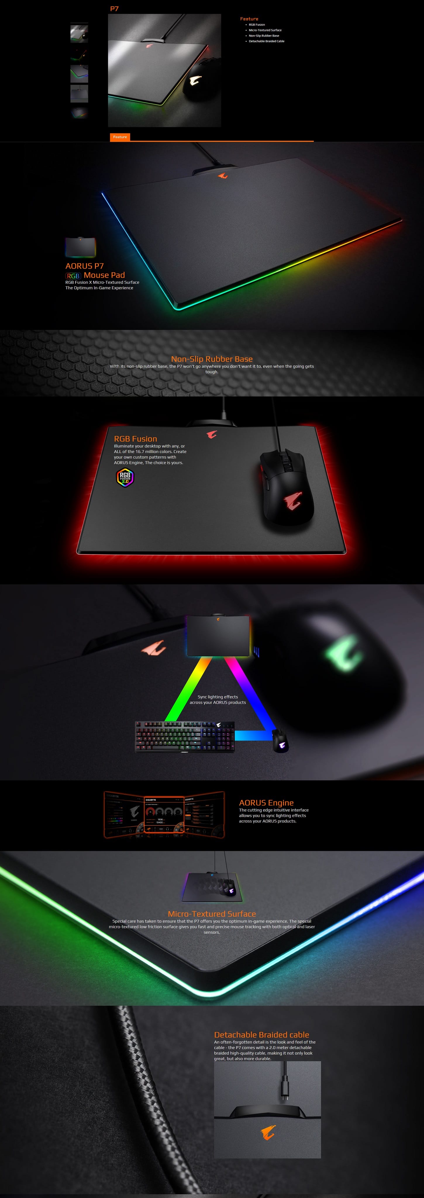 Gigabyte AORUS P7 RGB Fusion Gaming Mouse Pad