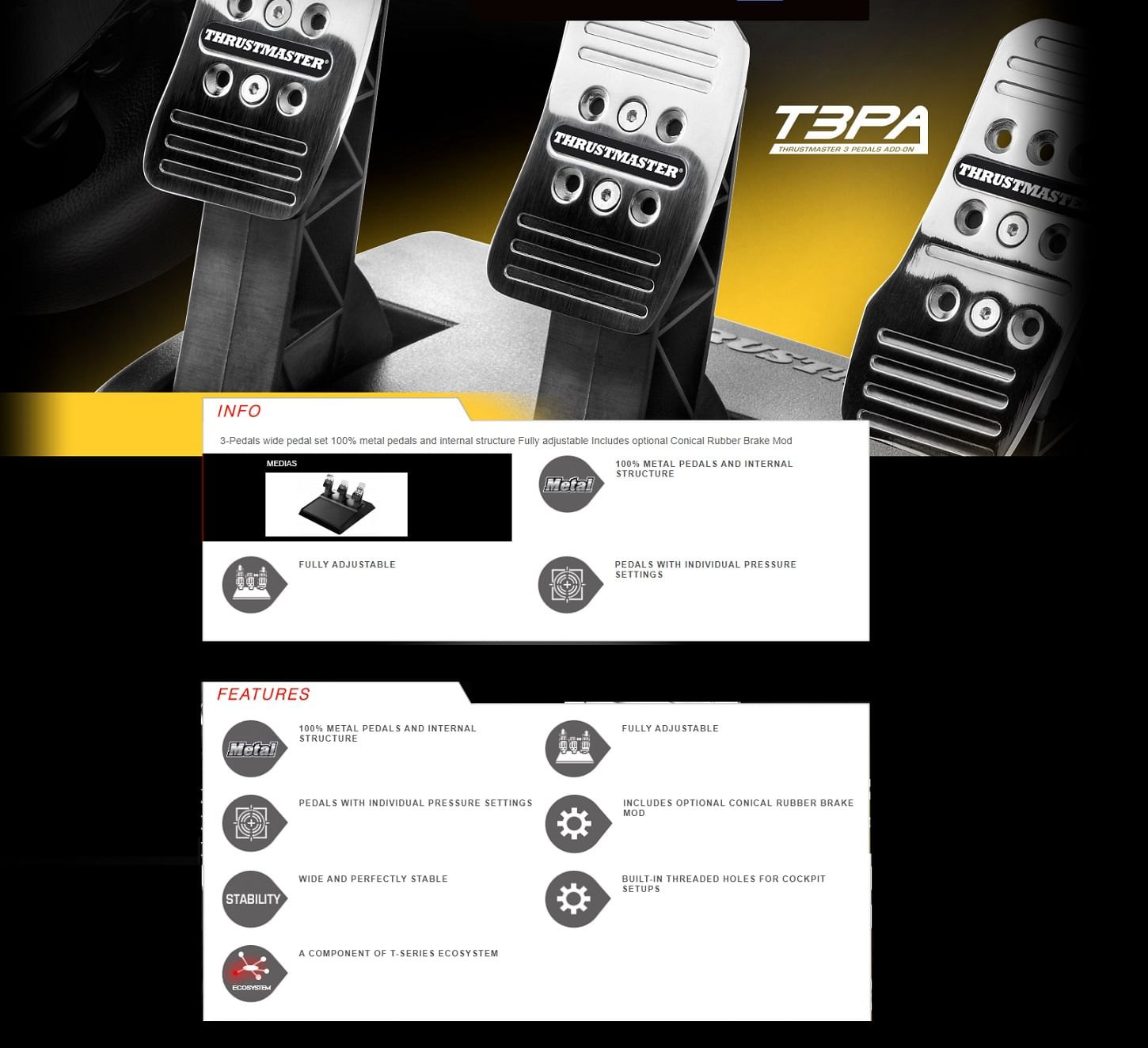 Thrustmaster T3PA Add-On Pedals For T-Series Racing Wheels