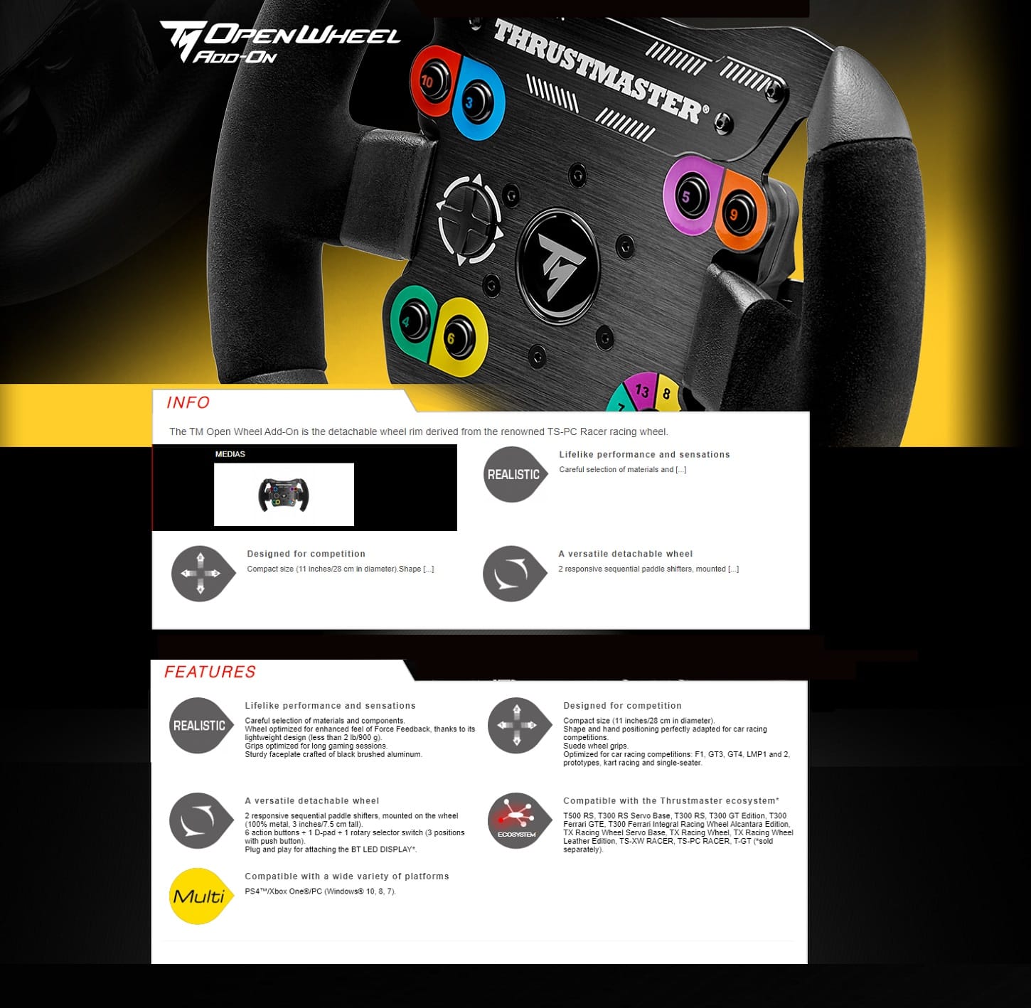 Thrustmaster TM Open Wheel Add-On For PC, Xbox One And PS4