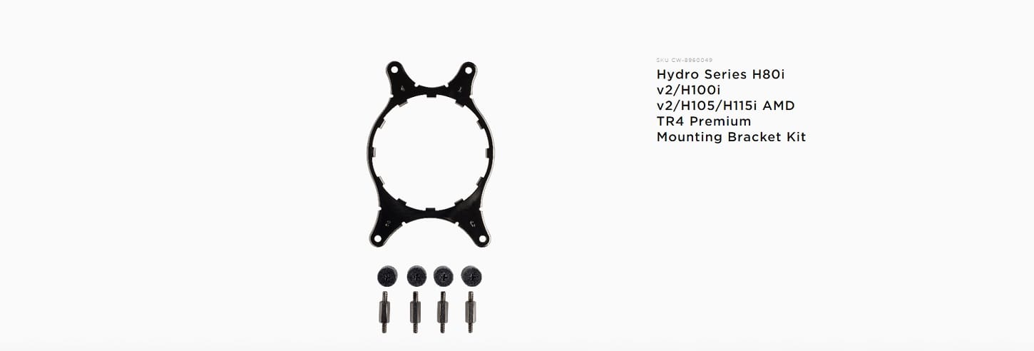 Corsair Hydro H80i v2/H100i v2/H105/H115i AMD TR4 Mounting Bracket Kit