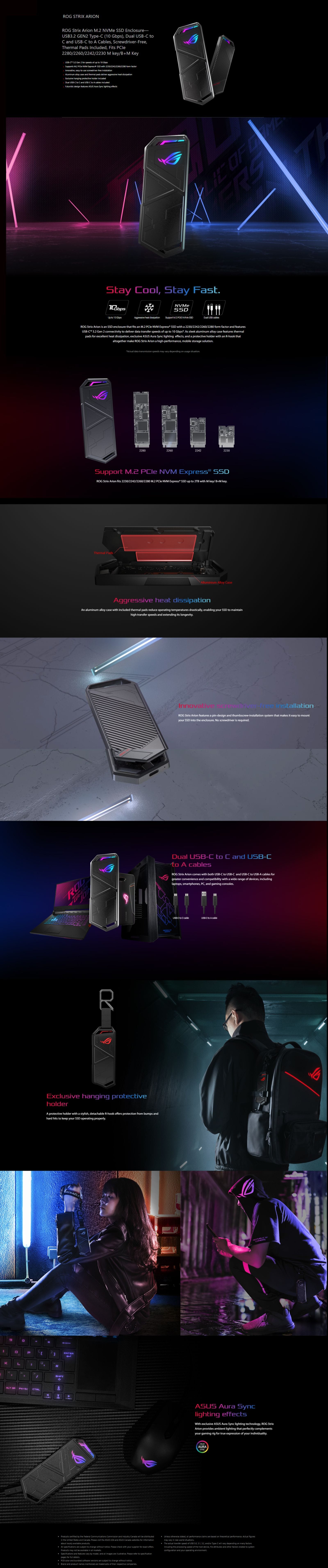 Asus ROG Strix Arion M.2 NVMe SSD Enclosure USB-C 3.2 Gen 2