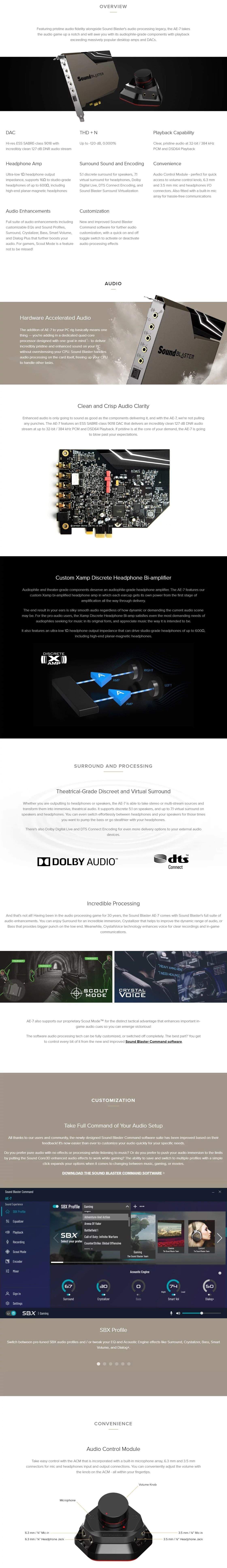 Creative Sound BlasterX AE-7 7.1 PCI-E Sound Card