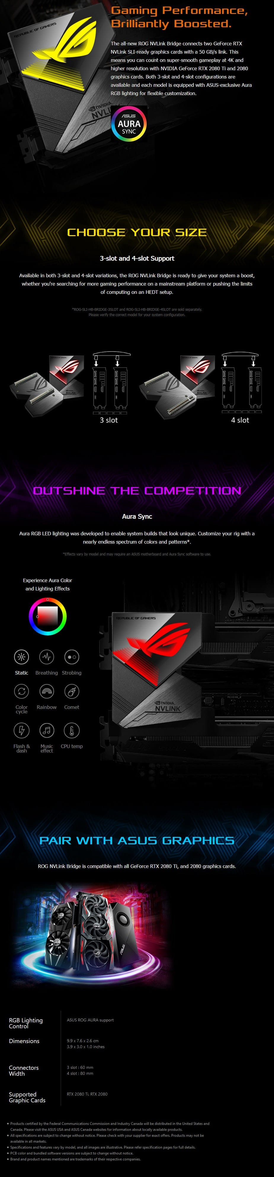 Asus ROG GeForce RTX NVLink Bridge - 4 Slot