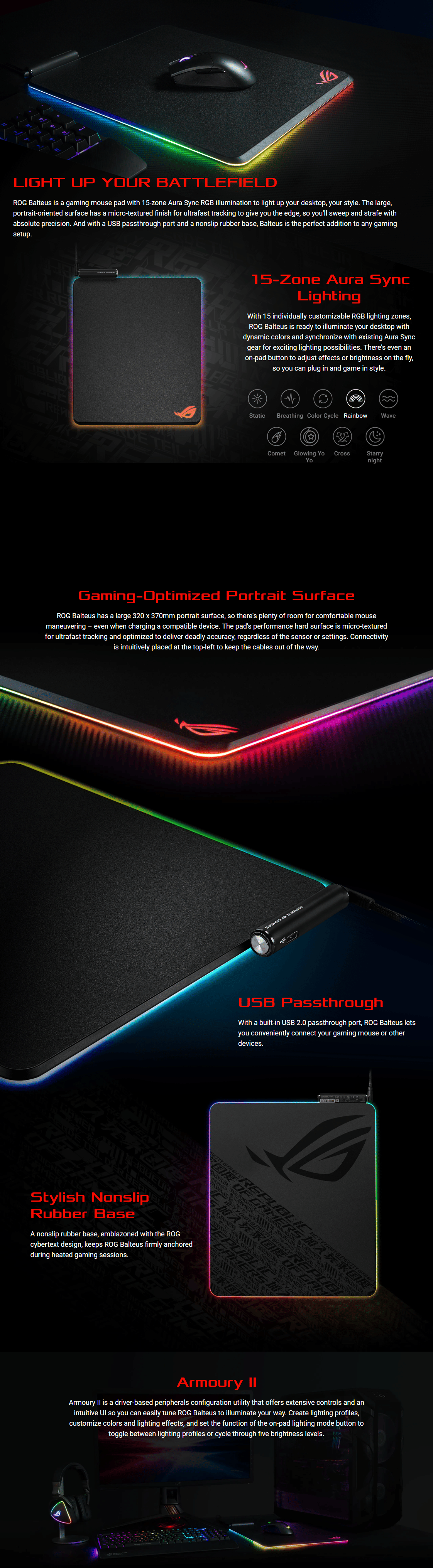 Asus ROG Balteus RGB Gaming Mouse Pad