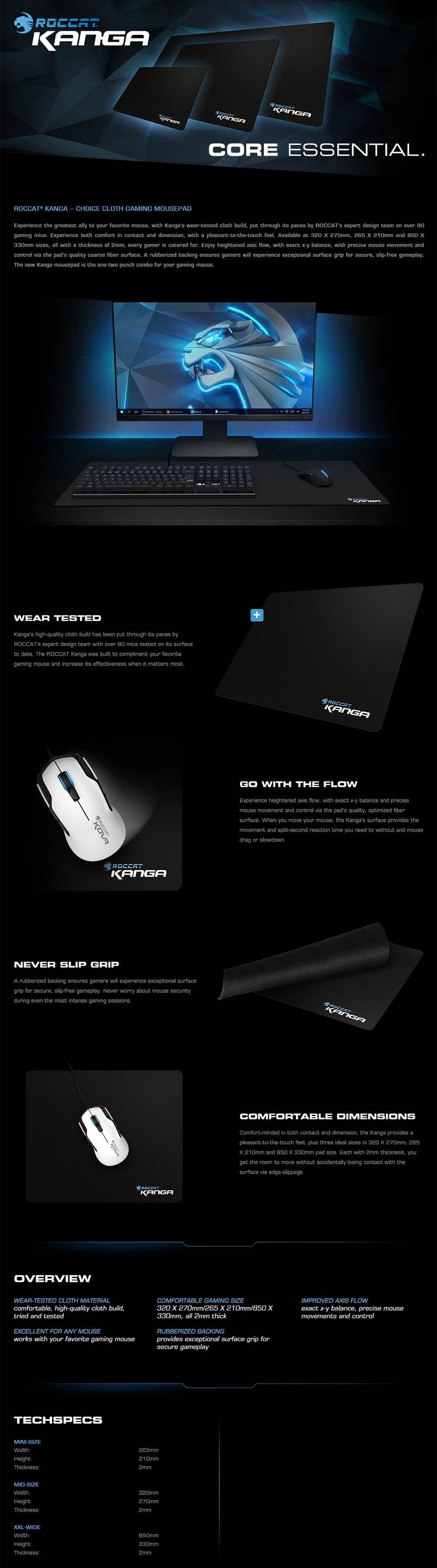 ROCCAT KANGA Mini Choice Cloth Gaming Mousepad