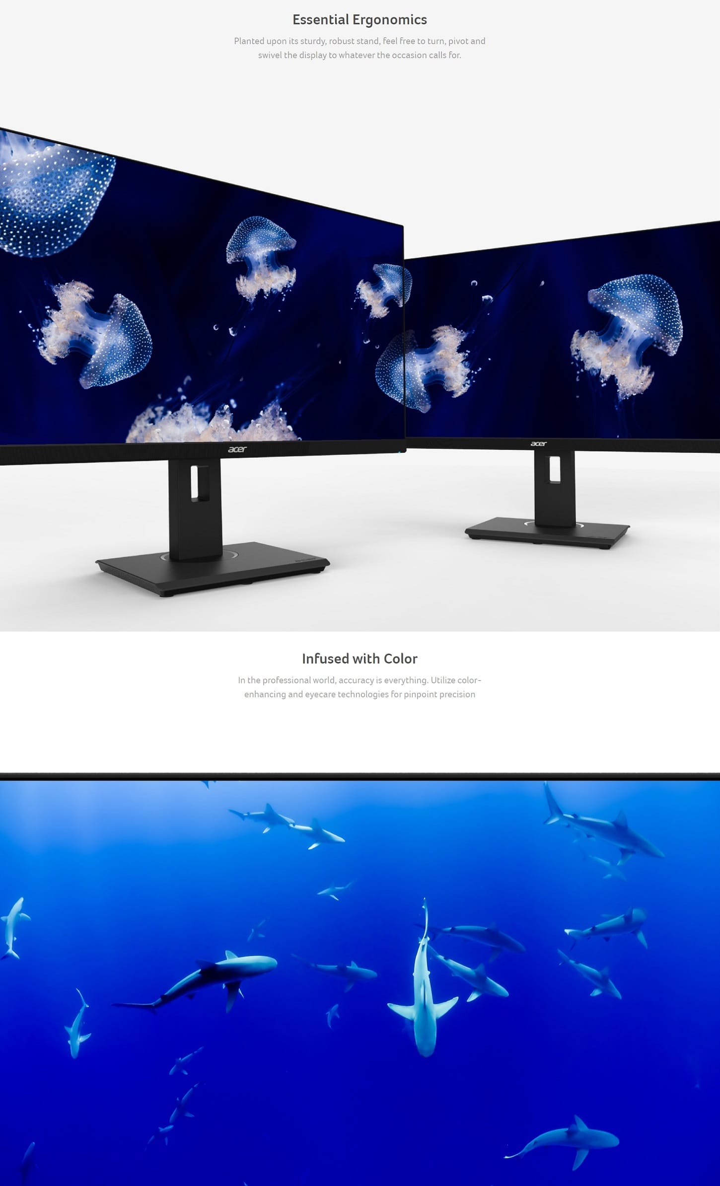 Acer B277U 27" WQHD IPS 75Hz Height Adjustable Monitor