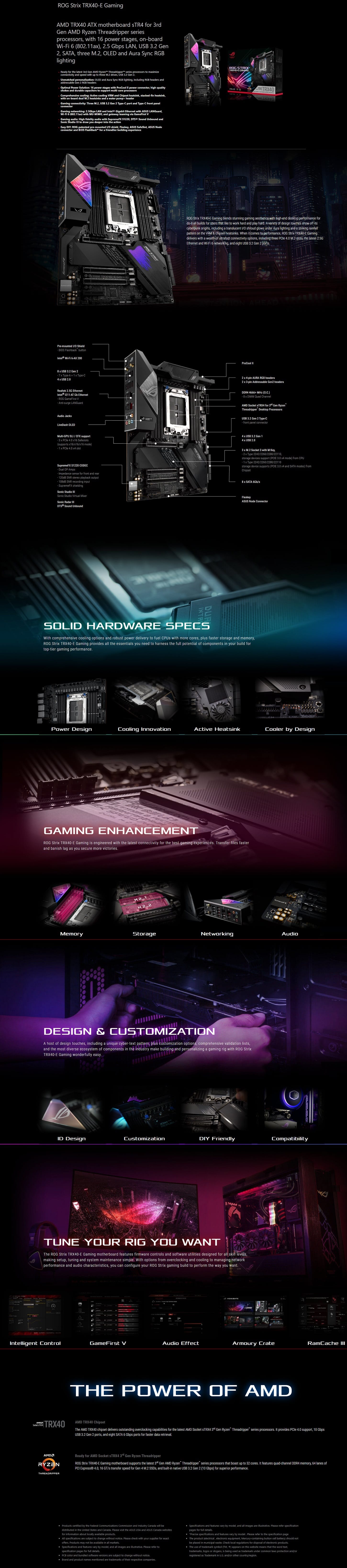 Asus ROG Strix TRX40-E Gaming TRX40 sTRX4 ATX Motherboard