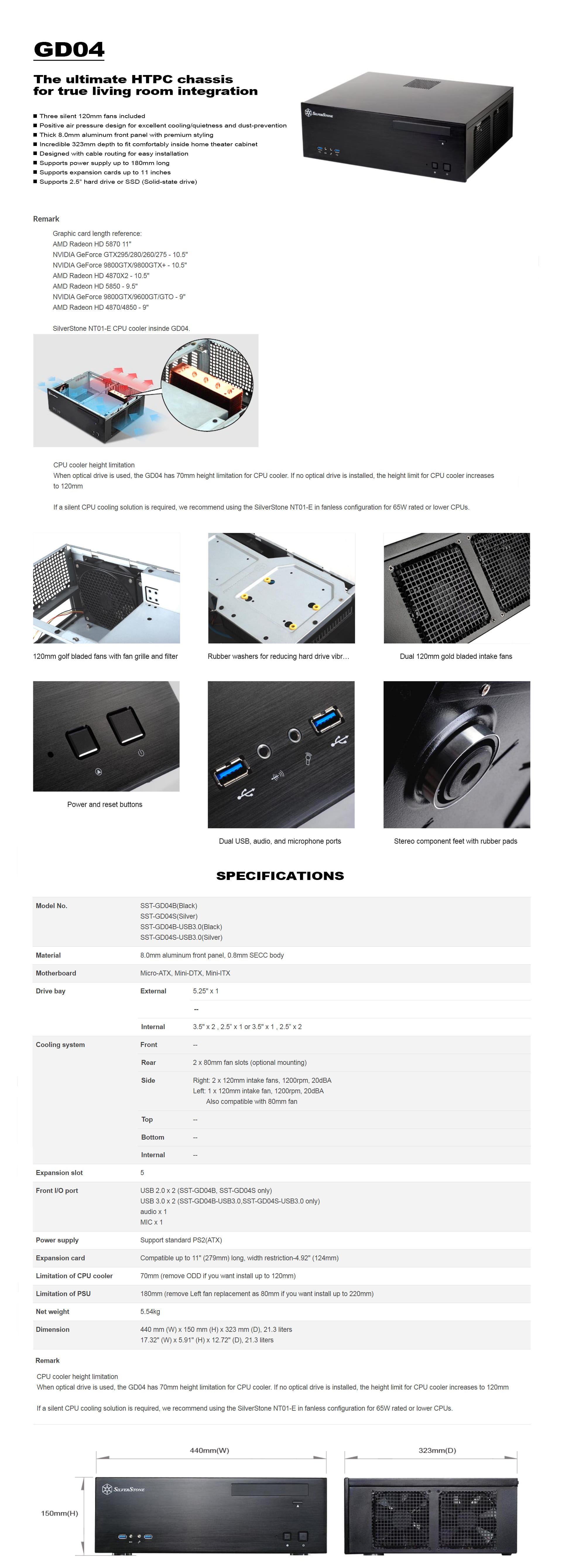 Silverstone Grandia GD04 HTPC Case Black