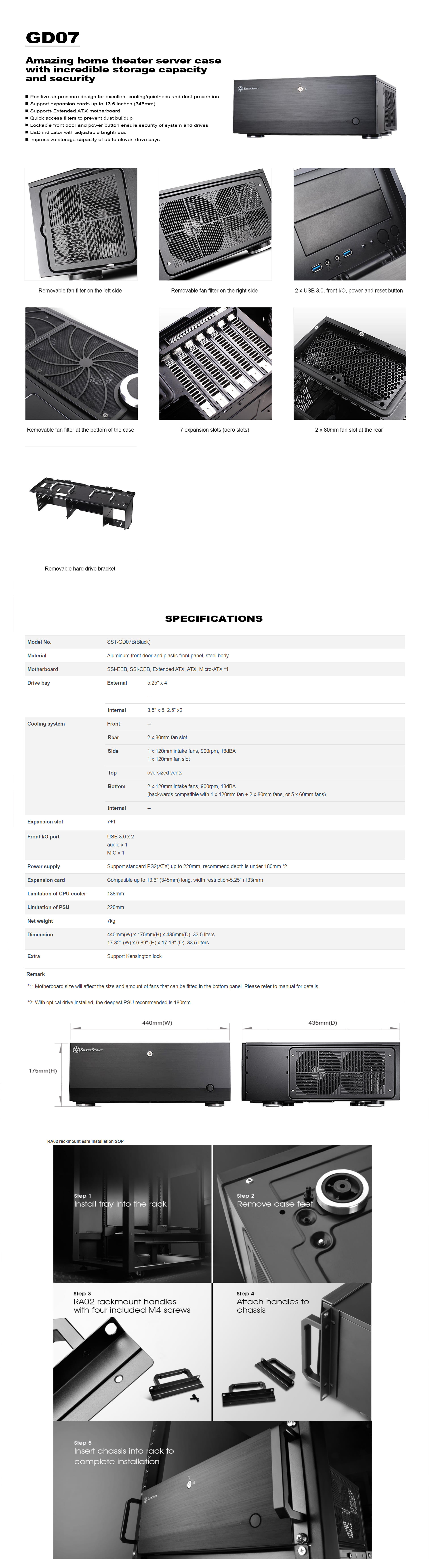 Silverstone Grandia GD07 HTPC Case Black