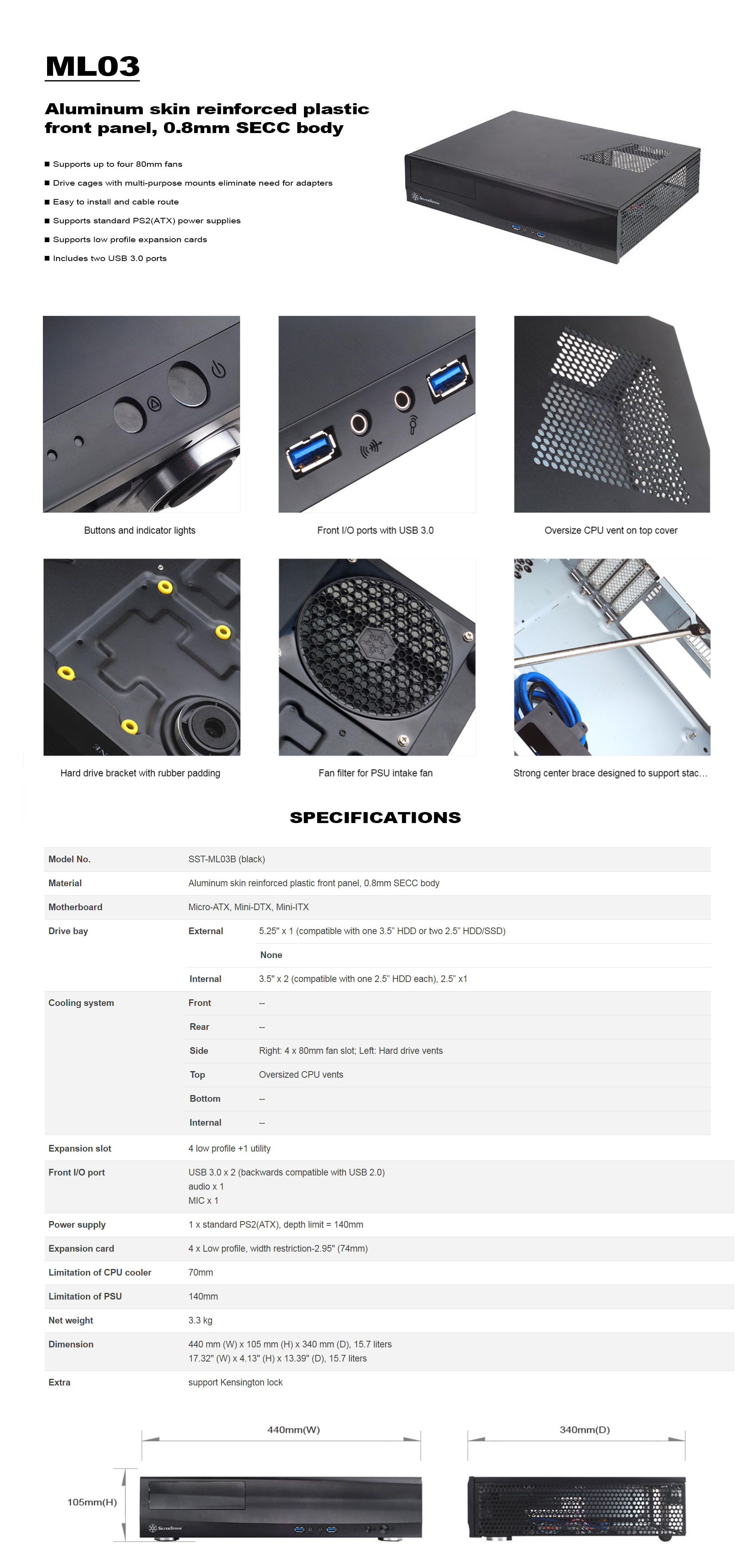 Silverstone Milo ML03 Black HTPC Case