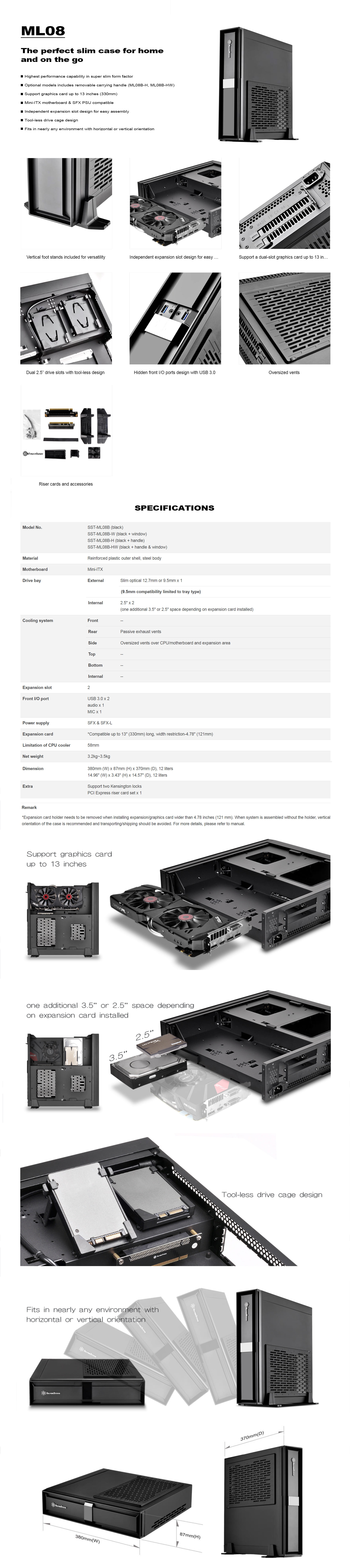Silverstone Milo ML08 Black Mini-ITX Case