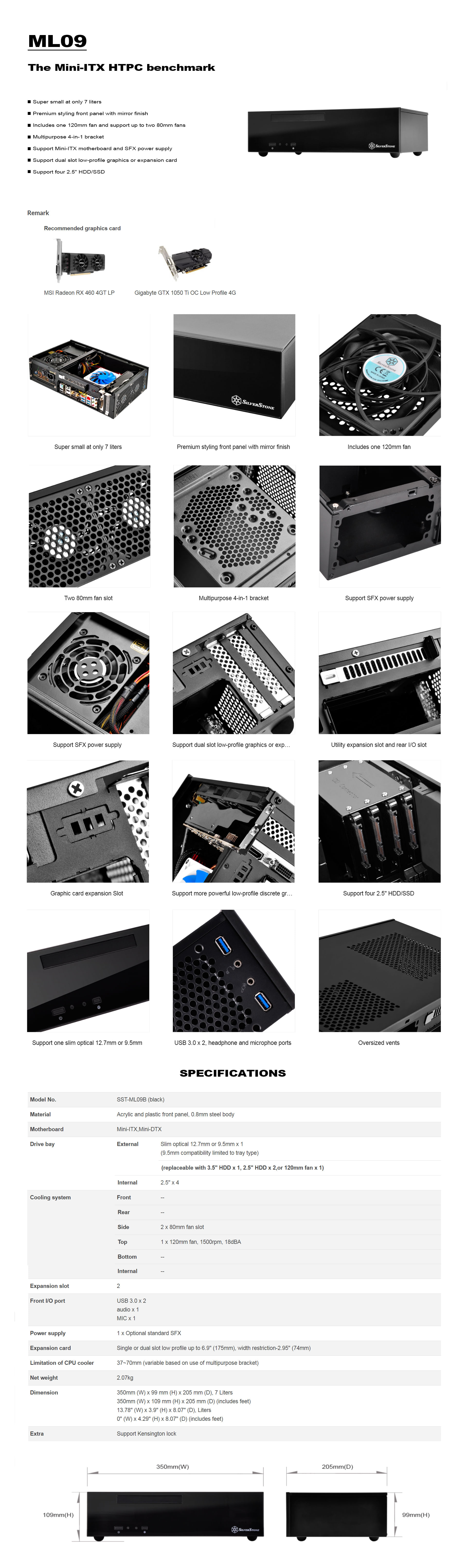 Silverstone Milo ML09 Black HTPC Case