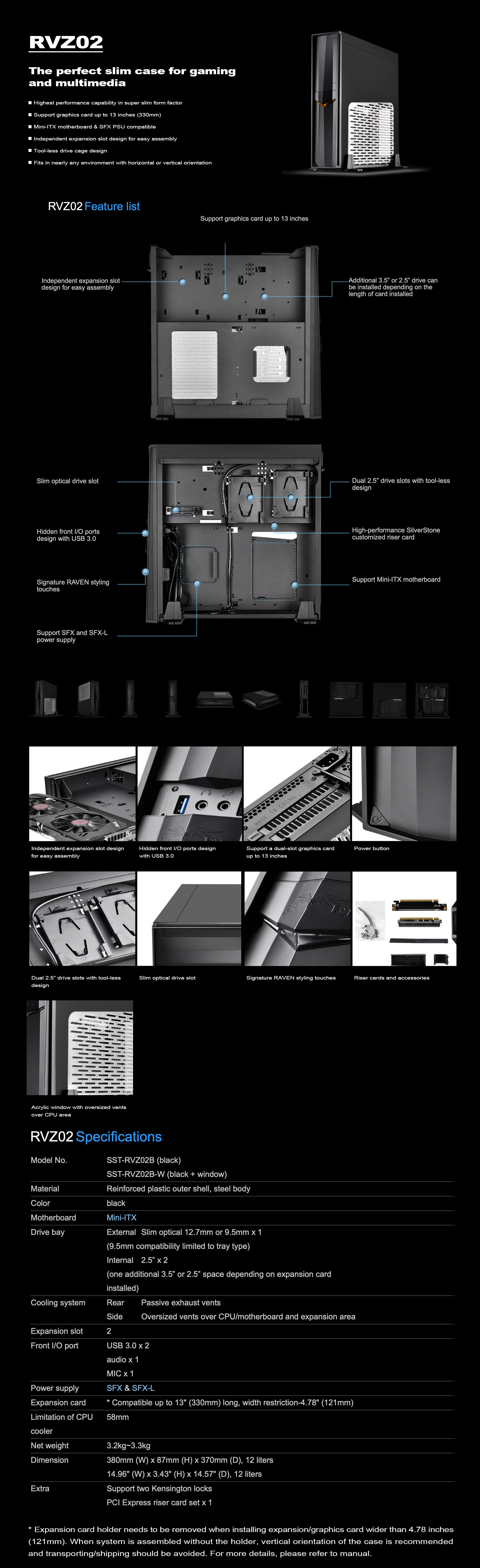 Silverstone Raven RVZ02 Black Mini-ITX Case