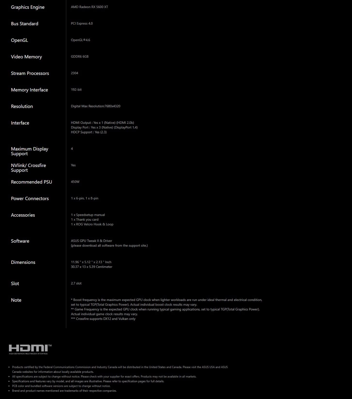 ASUS ROG Strix Radeon RX 5600 XT 6GB X3 EVO OC Gaming Graphics Card