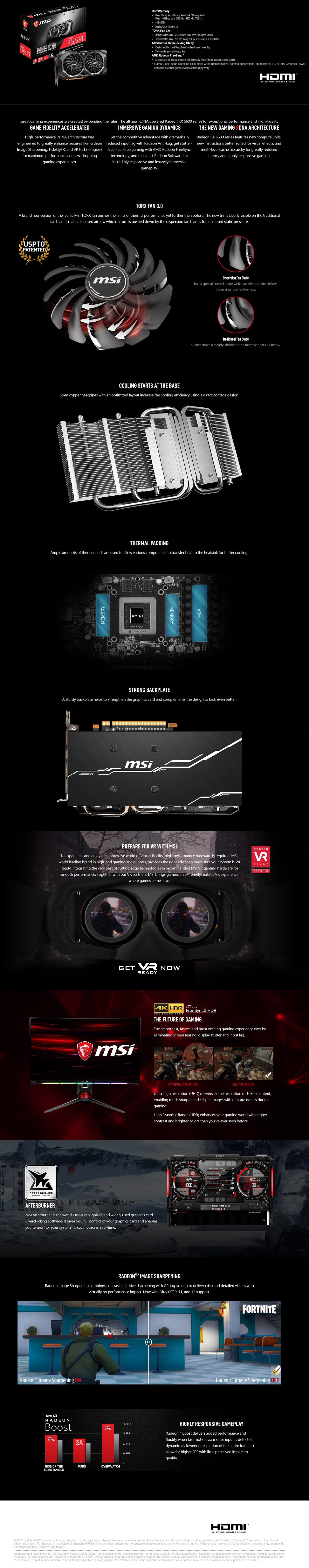 MSI MECH Radeon RX 5600 XT 6G OC Graphics Card