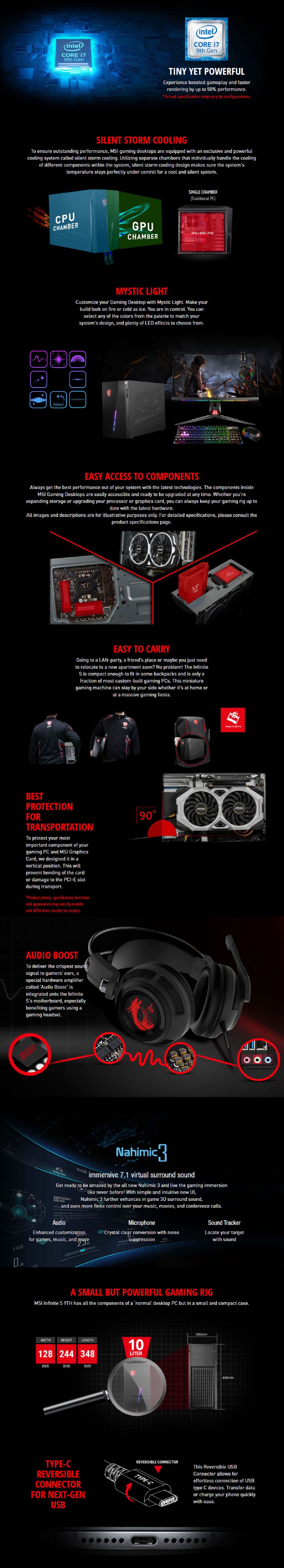 MSI Infinite S i7-9700F/GTX 1660 Super/16GB/512GB SSD/W10H/KBM Gaming Desktop