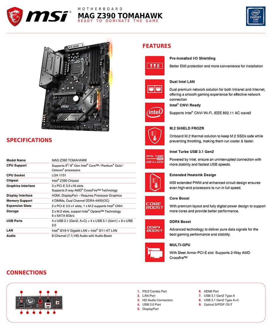MSI MAG Z390 TOMAHAWK Motherboard